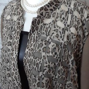 Chico's | Sweaters | Chicos Animal Leopard Print Open Duster Cardigan ...